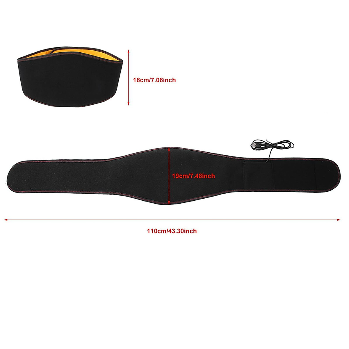 USB Back Support Belt Waist Heating Pad Hot Cold Brace Pain Relief Muscle Lumbar Kit Waist Care for Cramps, Heating Pad for Back Pain Relief, Relieve Abdomen, Lumbar Spine, Stoh, Heating Pad f