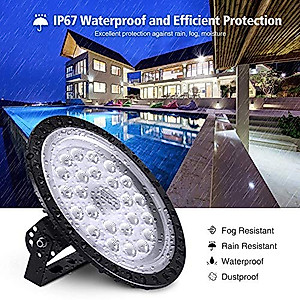 100W UFO LED High Bay Light,13000 Lumen Factory Warehouse Industrial Lighting,IP67 LED Commercial Bay Lights- High Bay Lighting for Garage Factory Gymnasium Basement Parking,LED Shop Lights