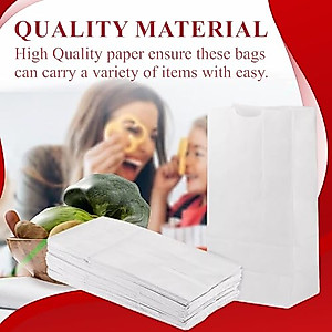 Concession Essentials 4lb White Paper Bags - Pack of 150ct. White Paper Lunch Bags. Great for Holiday Cookie Bags and Arts and Crafts., (CEwhite4lbPaperBag-150CT)