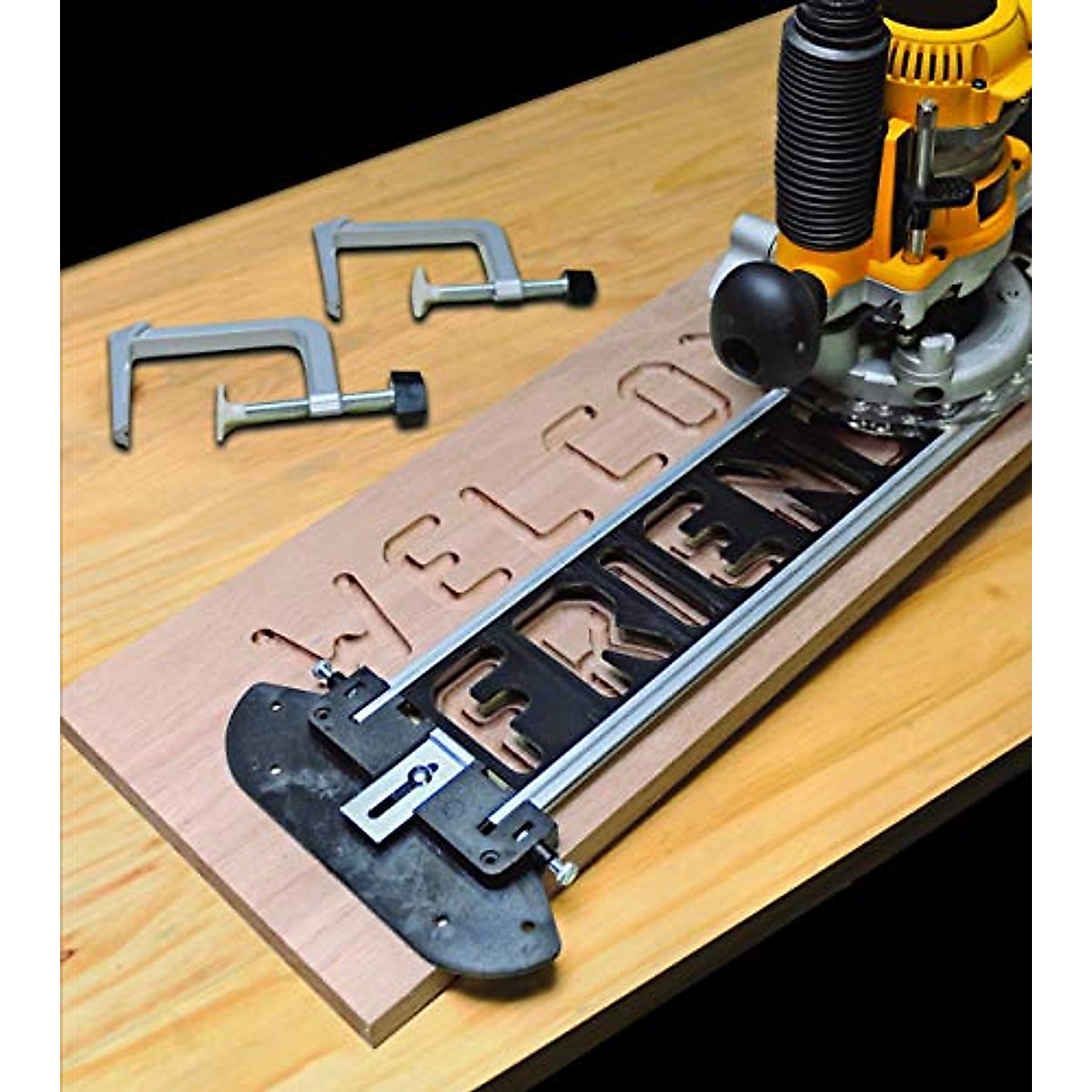 Milescraft 1212 SignPRO Sign Making Kit for Routers- 2.5 in. & 1.5 in. Horizontal Letters (166 templates), 1.5 in. & 2.5 in. Vertical Numbers (80 templates) - 3/8 in. Router Bit Included- Complete Kit