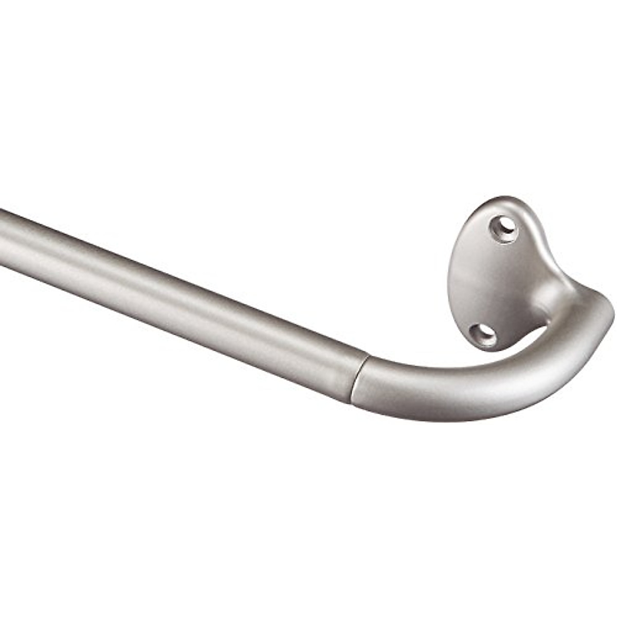 Amazon Basics Room Darkening Blackout Curtain Rod - 88" to 120", Nickel & Adjustable Curtain Rod Wall Bracket Hooks, Set of 2, Silver Nickel