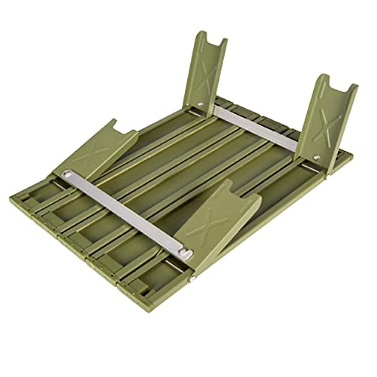 Small Camping Table - Mini Green Folding Beach Picnic Table,Camping Tent Table Camping Meal Portable Coffee Table Home Bed Aluminum Plate Table Army Green ??