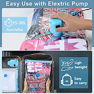 HOTBAG Large Vacuum Storage Bags with Electric Pump 10 Pack (5 Jumbo/5 Large) Vacuum Seal Bags for Clothing Compression Space Saver for Comforters,Blankets - Travel Essentials