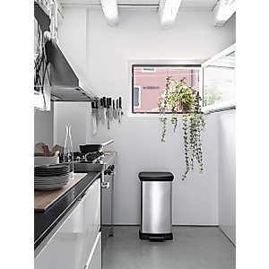 CURVER DECOBIN Waste Bin, Plastic, Silver Metallic