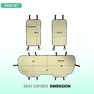 FH Group Car Seat Cushion Neosupreme Automotive Seat Cushions - Universal Fit, Rear Car Seat Cushion, Car Seat Cushions With Non-slip Silicone Backing for SUV, Sedan, Van Rear Set Black