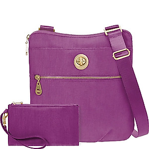 Baggallini Hanover Travel Crossbody Bag Gold Hardware, Charcoal, One Size