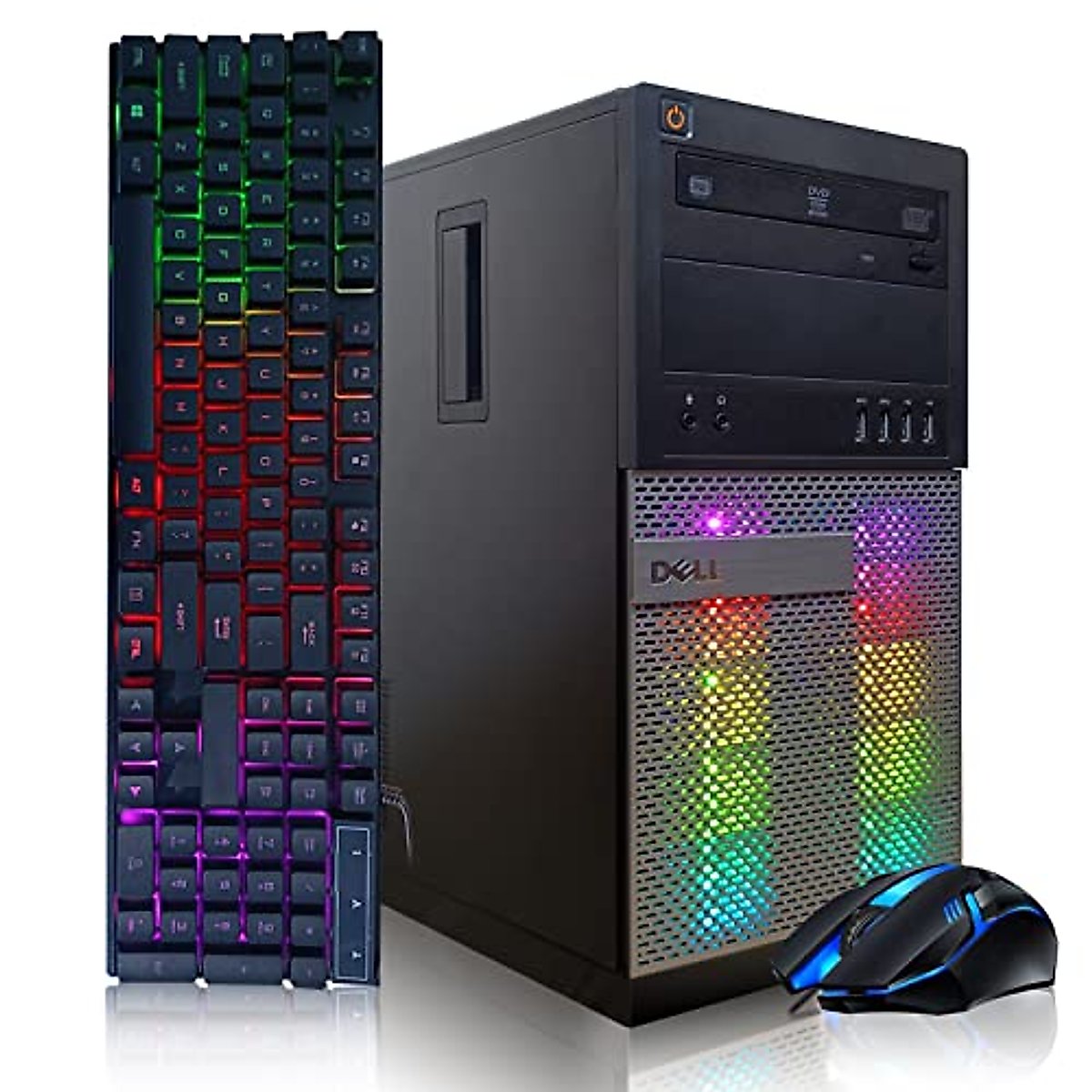 Dell Gaming PC Desktop Computer - Intel Quad I5 up to 3.6GHz, GeForce GTX 1660 Super 6G GDDR6, 32GB Memory, 128G SSD + 3TB, RGB Keyboard & Mouse, DVD, WiFi & Bluetooth 5.0, Win 10 Pro (Renewed)