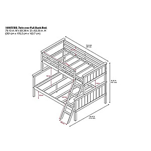 DHP Maxton Twin Over Full Bunk Bed, White