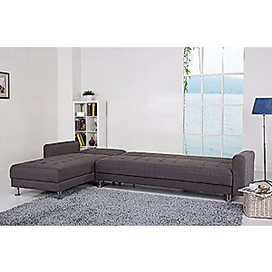 Gold Sparrow Frankfort Convertible Sectional Sofa Bed, Gray