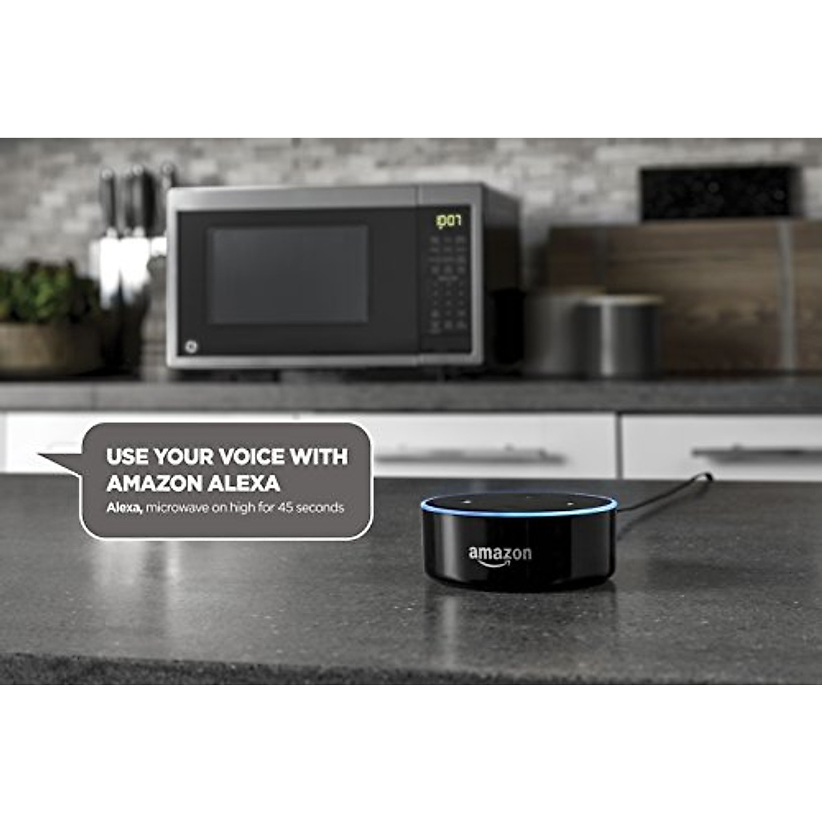 GE Smart Countertop Microwave Oven | Complete with Scan-to-Cook Technology and Wifi-Connectivity | 0.9 Cubic Feet Capacity, 900 Watts | Smart Home & Kitchen Essentials | Stainless Steel