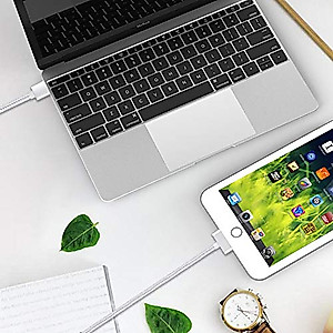 EVERMARKET 3 Feet Replacement High Speed USB 2.0 Nylon Braided Sync and Charging Charger Cable Cord for Apple iPhone 4, 4s, 3G, 3GS, 2G, iPad 1/2/3 iPod Touch, iPod Nano - Silver