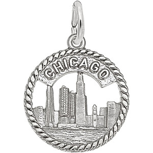 Sterling Silver Chicago Skyline Charm
