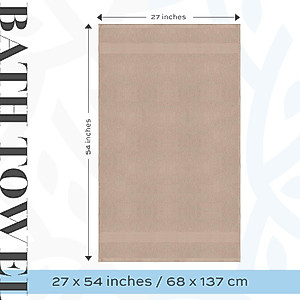 White Classic Luxury Bath Towels Set of 4 Large - 700 GSM Cotton Ultra Soft Bath Towels 27x54 | Highly Absorbent and Quick Dry | Hotel Towels for Bathroom Luxury, Plush Shower Towels, Taupe