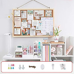 Cork Board Photo Wall, Desktop Message Board, Home Wall Hanging pin Board, Bulletin Board Display Board（15.7x11.8 in）