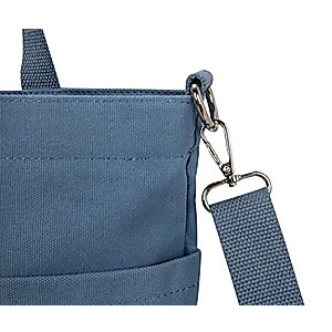 Iswee Canvas Tote Bag Cross-body Handbags Women Shoulder Bag Casual Top Handle Bag (Blue)
