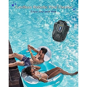 DANKARI Cordless Pool Robot Vacuum, Rechargeable Robotic Pool Cleaner for Above Ground & In-Ground Swimming Flat Pools