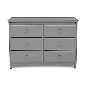 Delta Children Emerson 6 Drawer Dresser, Greenguard Gold Certified, Grey