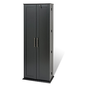 Black Grande Locking Media Storage Cabinet with Shaker Doors