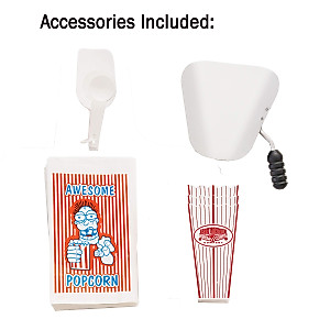 Great Northern Popcorn Foundation Popcorn Machine with Cart - 8oz Popper with Stainless-Steel Kettle, Warming Light, and Accessories, Black