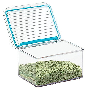 iDesign Plastic BPA-Free Pantry Food Storage Organizer Bin with Air-Tight Hinged Lid, 1.5 Quart Container for Kitchen, Fridge, Freezer, Cabinet, 5.5" x 6.6" x 3.7" - Clear