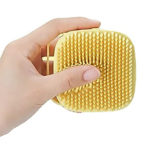 Dog scrubber bath, Dog bath brush with soap dispenser, Dog wash brush, Grooming Cleaning Comb, with Soft Silicone Rubber Bristles, Puppy Kitten Hair Brush Washing Pet Paws
