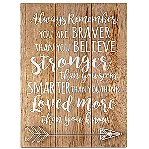 VILIGHT Woman Men Graduation Gift for Daughter Son - Doctorate Wall Art Quotes Positive Signs - You Are Braver Than You Believe - 12x8.6 Inches