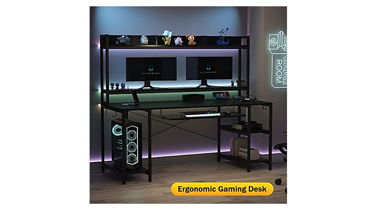 55" Computer Desk with USB Ports - Ergonomic & Durable