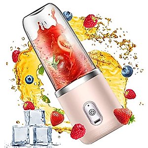 Portable Blender - Mini Blender - GLHDDL Handheld Blender Sport - Small Blender For Milkshakes And Smoothies - Excellent Blending Power - Ldeal For Travel, Home And Office (Single Cup, Pink)