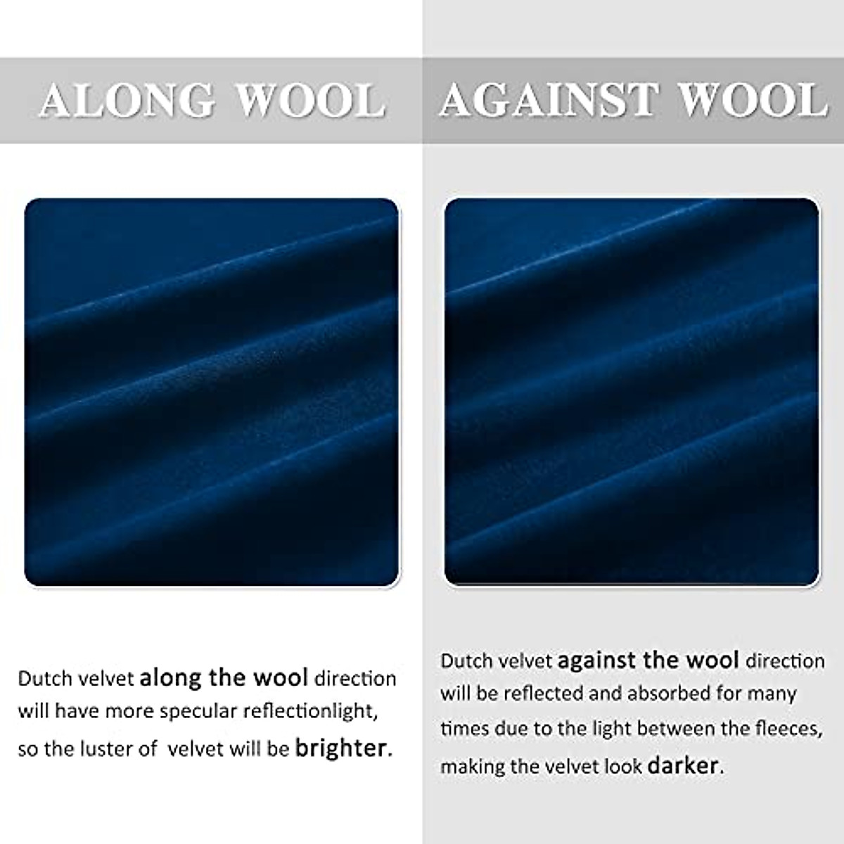MASWOND Extra Long Blackout Velvet Curtains for High Ceilings - 156 Inch Curtains Perfect for Two Story Living Rooms, Wrinkle-Free, 2 Story Grommet Curtains, 52" W x 15FT, Dark Blue, 1 Panel