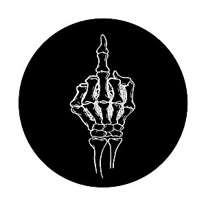 Funny Offensive Skeleton Middle Finger Distressed PopSockets Swappable PopGrip