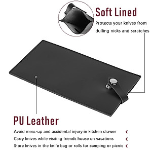 Ozzptuu Durable PU Leather Meat Cleaver Sheath Heavy Duty Chef Knife Guard Butcher Chef Wide Knives Blade Edge Protectors (Black)