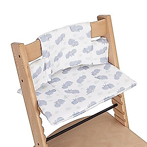 Dadouman Wipe Clean & Compatible Seat Cushion for Stokke Tripp Trapp Chair (Hippos)