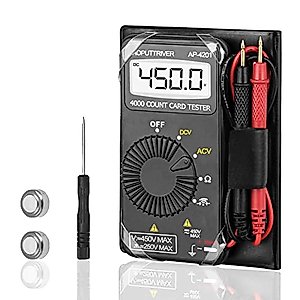 Mini Digital Multimeter AP-4201 Auto-Ranging with AC/DC Voltage,Current,Resistance,Capacitance,Diode and Audible Continuity Test Continuity Buzzer for Electrical Troubleshoot Home Industry (Black)