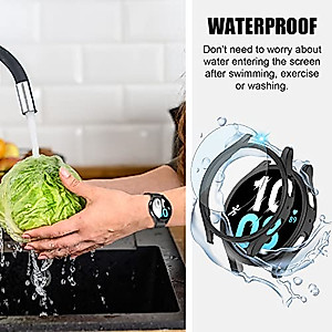 Rc-Z Screen Protector Case for Samsung Galaxy Watch 4/Galaxy Watch 5 44mm,[4+4Pack] Bumper & Face Cover Replacement for Samsung Galaxy Watch 4/Galaxy Watch 5 44mm Accessories(Blue+Black+Green+Clear)