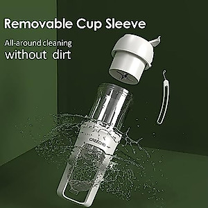 GREECHO Portable Blender, One-handed Drinking Mini Blender for Shakes and Smoothies, 12 oz Personal Blender with Rechargeable USB, Made with BPA-Free Material Juicer, Matte White