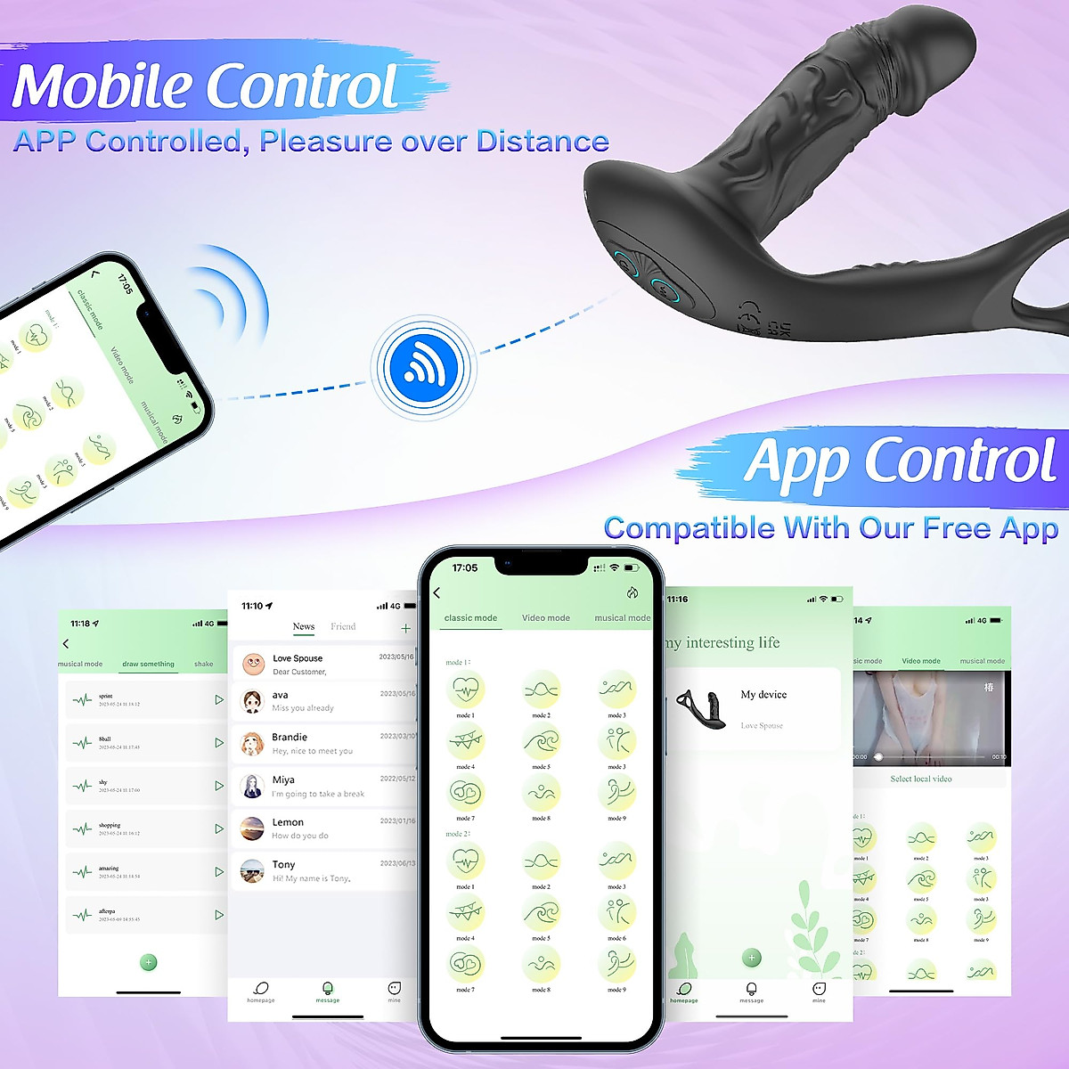 Joyoxia Prostate Massager Anal Vibrator with Penis Ring, 3 in 1 Anal Plug Sex Toy Anal Dildo with 9 Vibrating & 9 Wiggle Motions Adult Toys, Anal Toys Butt Plug Male Sex Toys for Men, Adult Sex Toys