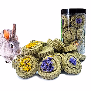 FIPASEN Rabbit Chew Toys for Teeth, 18PCS Natural Timothy Hay Chew Toy, Improve Dental Health for Bunny/ Chinchilla/ Guinea Pig/ Hamsters/ Holland Lop, Small Rodent Pet Molar Teeth Treats Toys