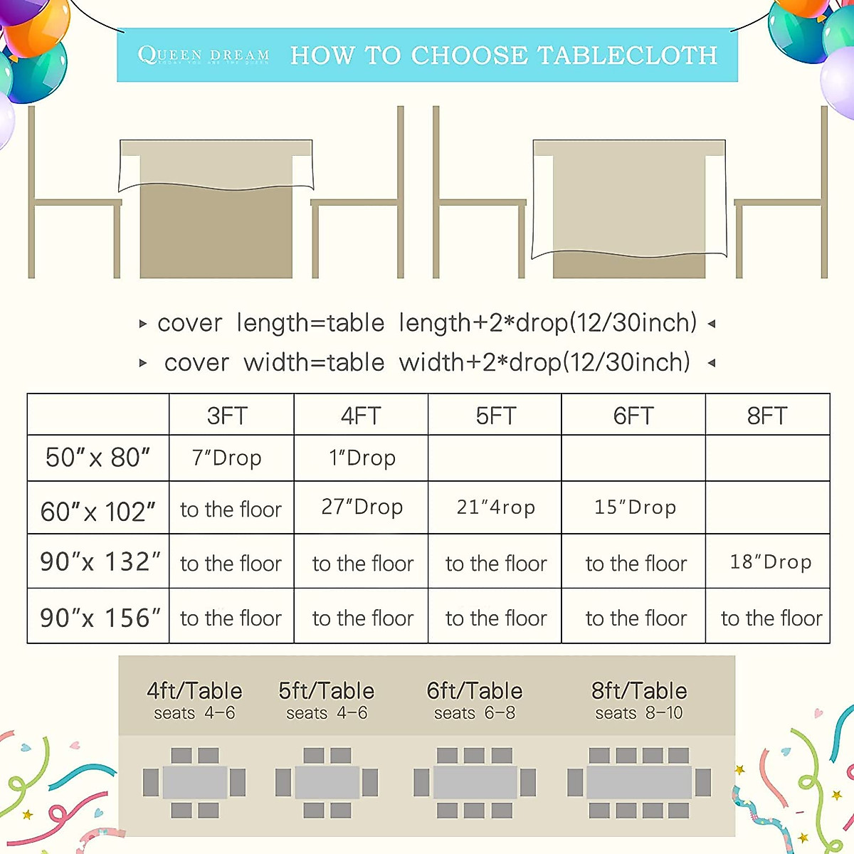 QueenDream Rectangle Tablecloth 90x132 Inch Rose Gold Sequin Table Cloth for Wedding Sweetheart Table Reception Table Birthday Party Cake Table Decoration