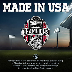 Heritage Pewter Georgia Bulldogs 2022 National Championship Royal Container | 30 OZ Glass container | Expertly Crafted Pewter Glass