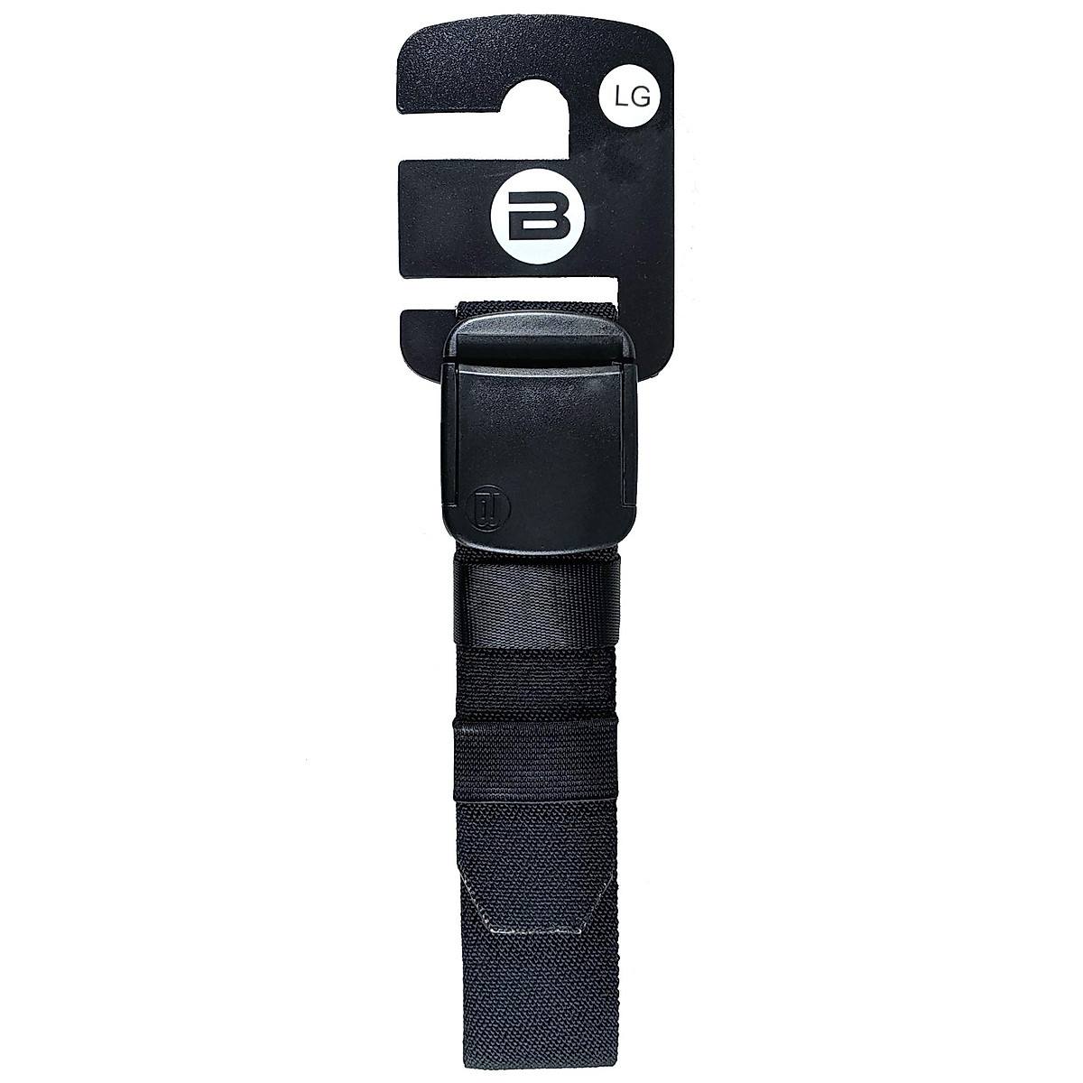 Betta 1.5 Inch Wide Men's Elastic Stretch Belt with Fully Adjustable High-Strength Buckle (X-Large, Black)