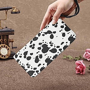 InterestPrint Women's Animal Print Texture Skins Dalmatians Credit Card Wallet Clutch Purse, Huge Storage Capacity