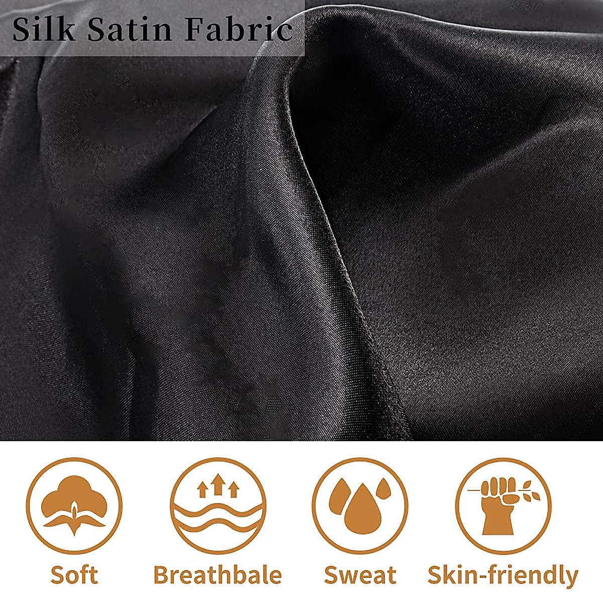 Facynos Large Women Silk Satin-Bonnet - Extra Soft Elastic Band Sleeping Caps for Curly Dreadlock Braid Hair