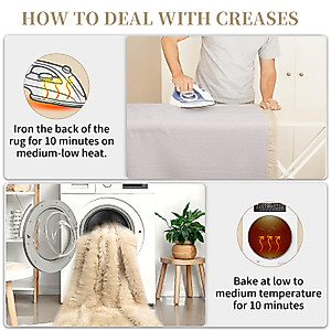 Faux Fur Rug, Beige Small Fluffy Rug for Sofa Chair Couch Cover 2x4 Feet, Ultra Soft Fuzzy Shag Rug for Bedroom, Indoor Shaggy Plush Floor Carpets Luxury Home Decor for Bedside