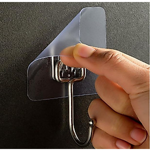 ALLFONDO Large Adhesive Hooks 44 LB(MAX), 12 Pack. Waterproof RUSTPROOF Wall Hooks Stainless Steel Coat Towel Hook for: Indoor, Kitchen, Bathroom, Shower, Home, Office USE