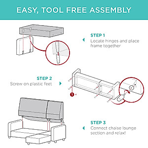 Best Choice Products Upholstered Sectional Sofa for Home, Apartment, Dorm, Bonus Room, Compact Spaces w/Chaise Lounge, 3-Seat, L-Shape Design, Reversible Ottoman Bench, 680lb Capacity - Light Gray