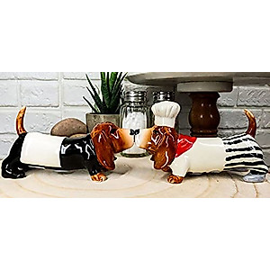 "Home Décor Accents" French Basset Hound Chef And Butler Dogs Ceramic Salt Pepper Shakers Set - Home Accents 33-kl1-8995