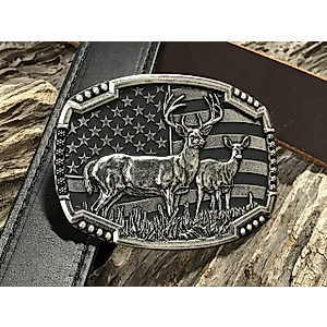 Montana Silversmiths Men's Matched Pair Deer Buckle Silver One Size