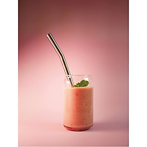 TiKOBO Pure Titanium Smoothie Straw-Bent, Boba Straw, reusable metal straw, no metallic aftertaste, for all drinks