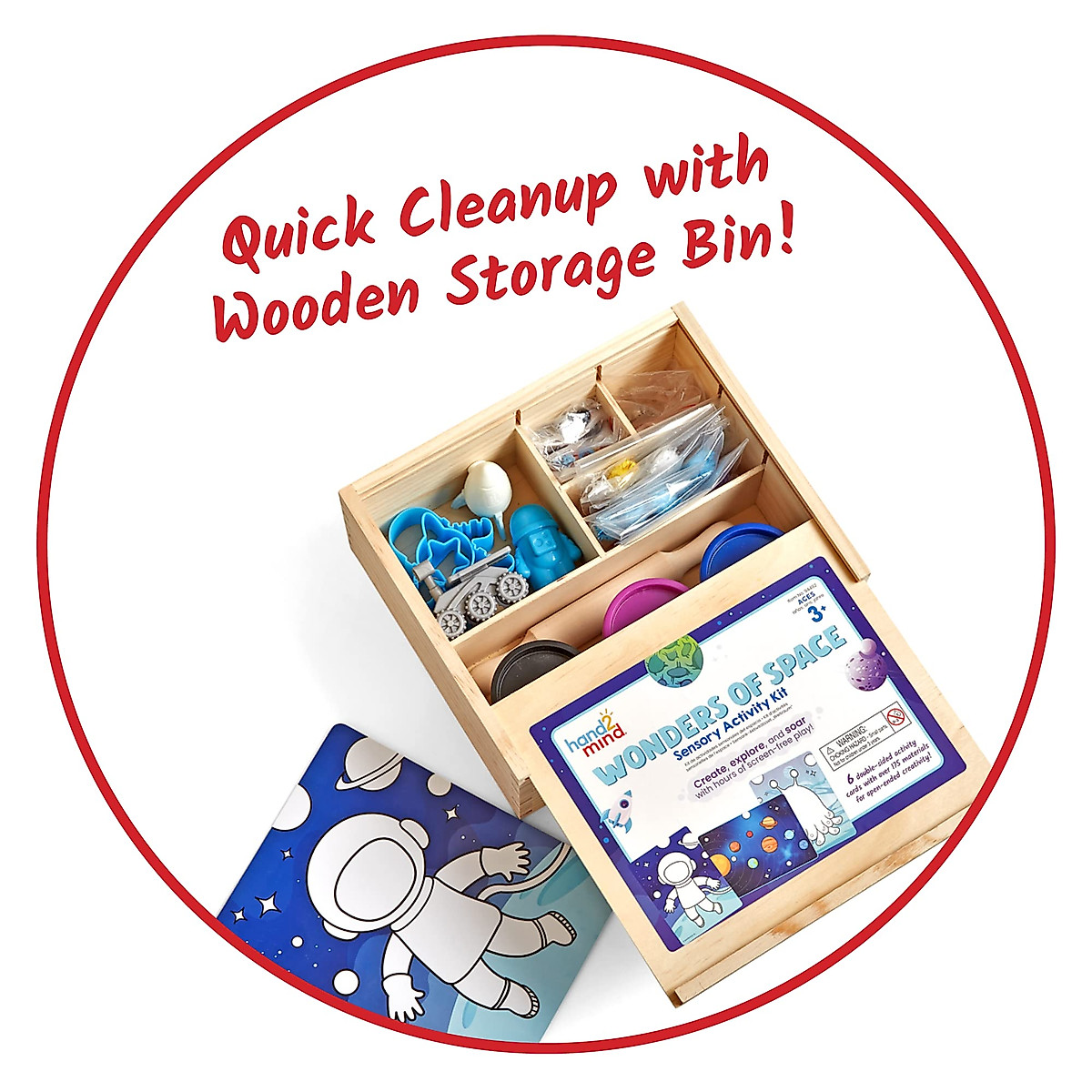 hand2mind Wonders of Space Sensory Activity Kit, Loose Parts Play Materials for Kids, Sensory Box, Montessori Sensory Bin with Lid, Space Toys, Fine Motor Toys, Play Therapy Toys, Arts and Crafts Kits