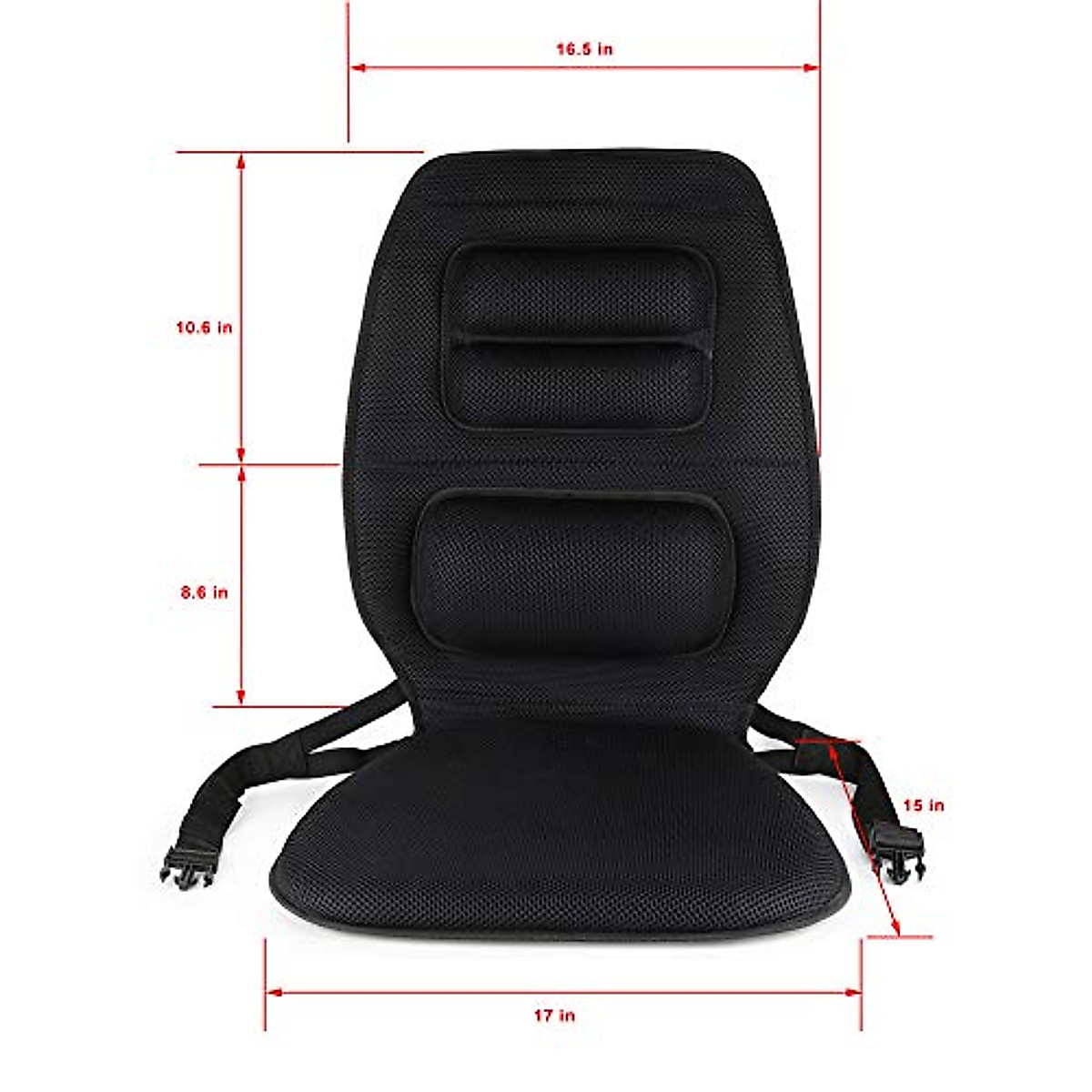 FOMI Premium Gel Cushion and Firm Back Support | Seat Cushion Pad and Upper Lower Thoracic and Lumbar Pillow for Car, Office Chair | Pressure Sore, Coccyx Pain Relief | Promotes Healthy Posture